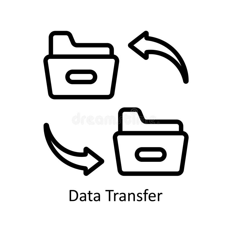 Data Transfer Vector Outline Icon Style Illustration. EPS 10 File Stock ...
