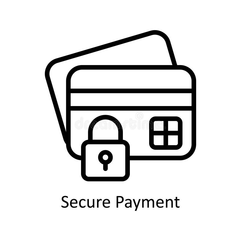 Secure Payment Vector Outline Icon Style Illustration. EPS 10 File ...