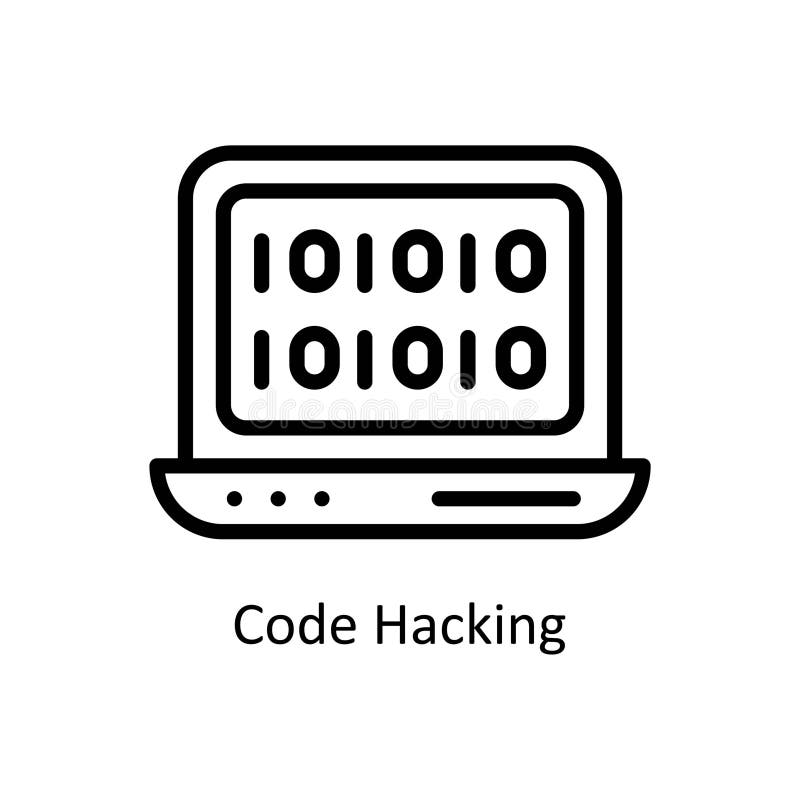 Code Hacking Vector Outline Icon Style Illustration. EPS 10 File Stock ...