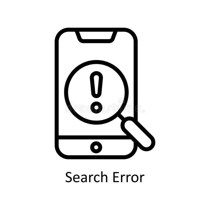 Search Error Vector Outline Icon Style Illustration. EPS 10 File Stock ...