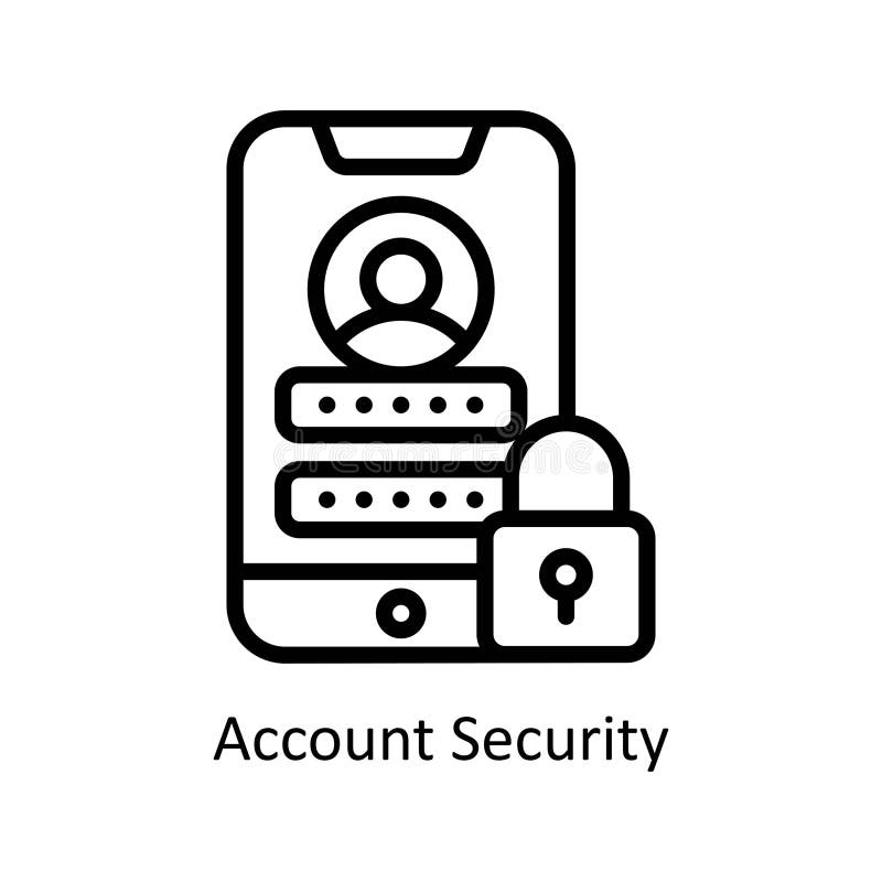 Account Security Vector Outline Icon Style Illustration. EPS 10 File ...