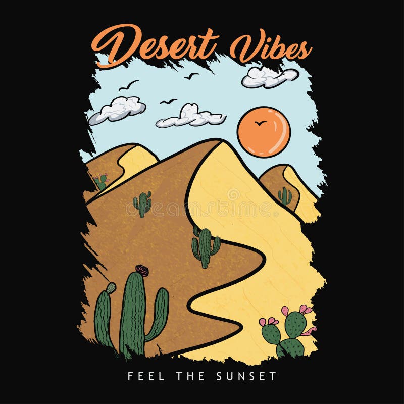 Arizona desert vibes stock vector. Illustration of cacti - 276592989