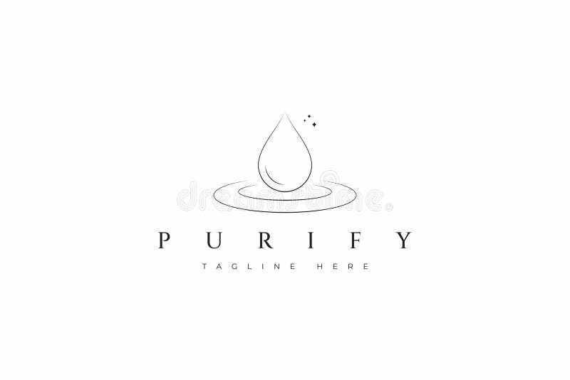 Purity Logo Water Drop Oil Business Beauty Woman Cosmetics Stock Vector ...