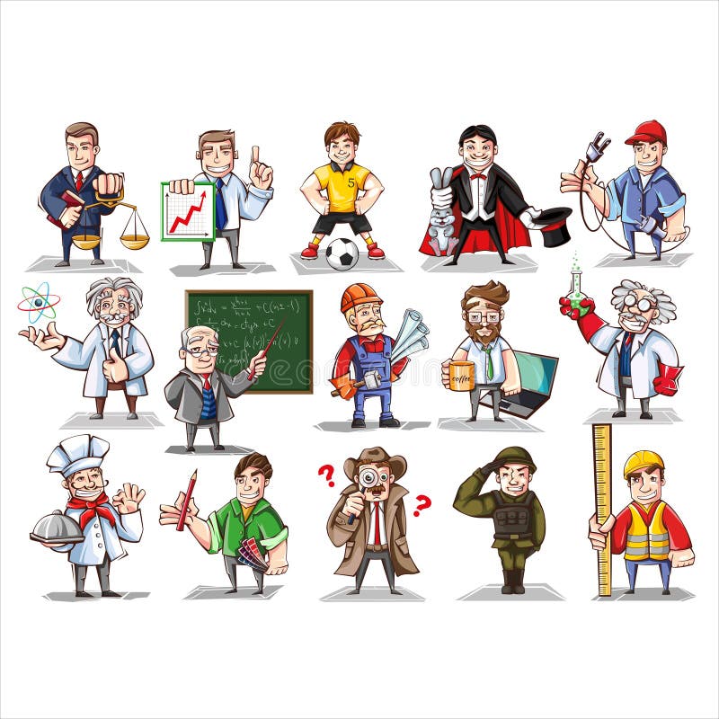 Design Template Various Human Characters According To Their Profession ...