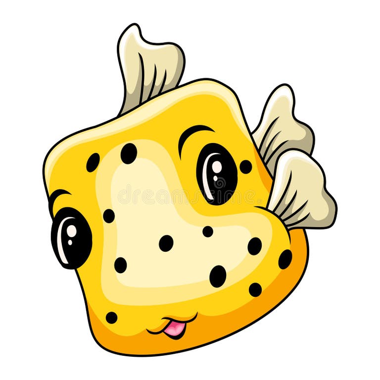Cute Funny Cartoon Pufferfish a Smile Stock Vector - Illustration of ...
