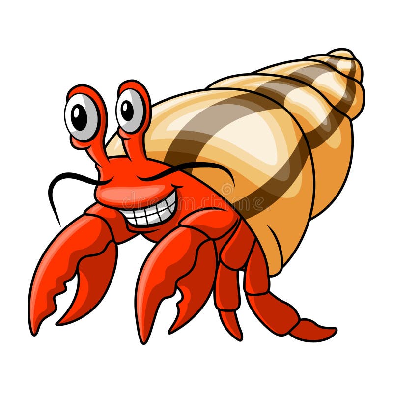Funny Cartoon Hermit Crab Smile Stock Vector - Illustration of creature ...