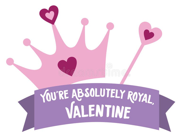 Girls Crown and Wand Princess Valentine Stock Vector - Illustration of ...
