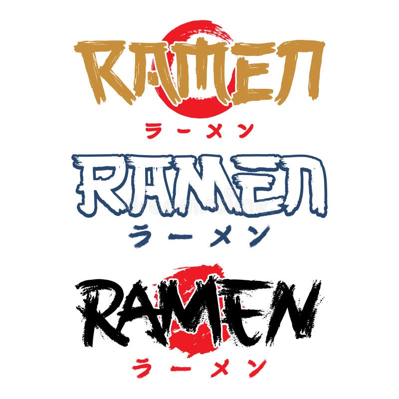Ramen Text Logo and Japanese Calligraphy Vector Style. Kanji ...