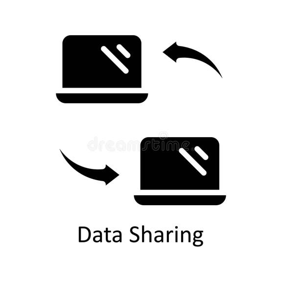 Data Sharing Vector Solid Icon Style Illustration. EPS 10 File Stock ...