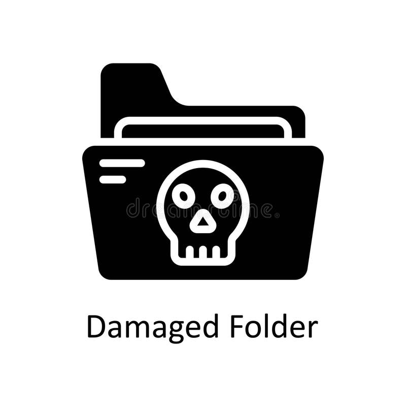 Damaged Folder Vector Solid Icon Style Illustration. EPS 10 File Stock ...