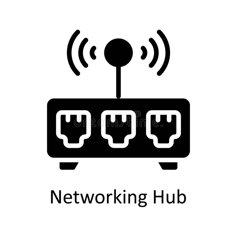 Networking Hub Vector Solid Icon Style Illustration. EPS 10 File Stock ...