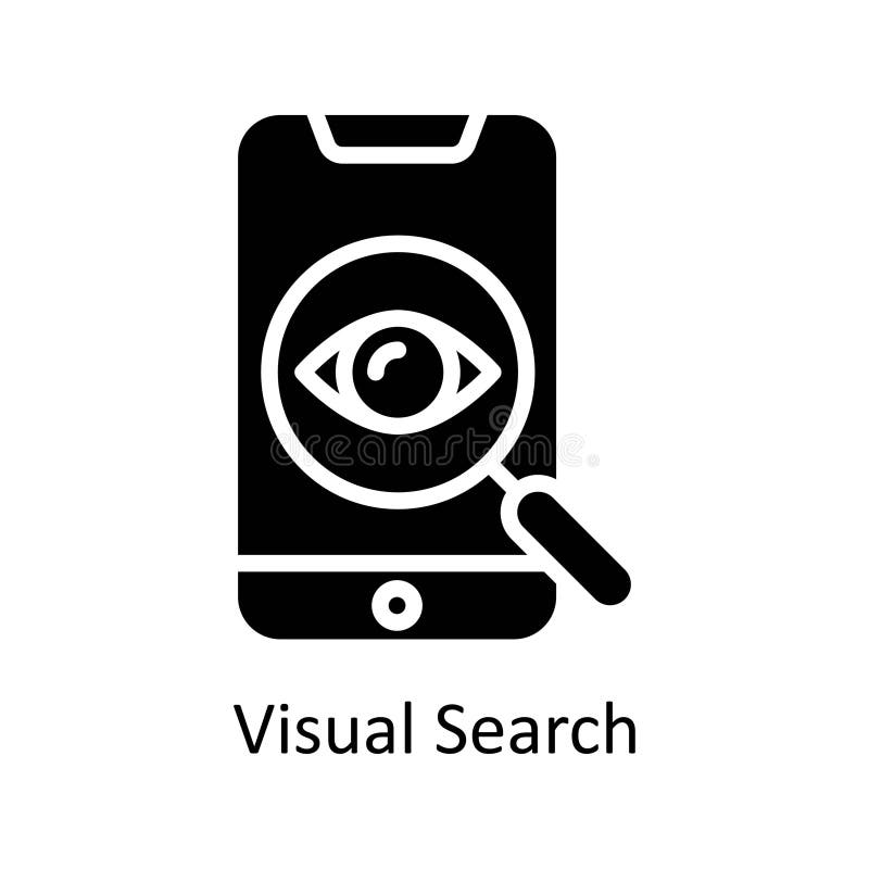 Visual Search Vector Solid Icon Style Illustration. EPS 10 File Stock ...