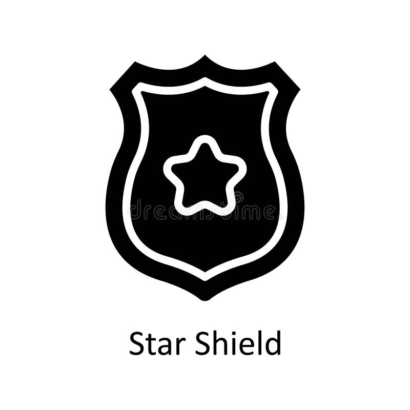 Star Shield Vector Solid Icon Style Illustration. EPS 10 File Stock ...