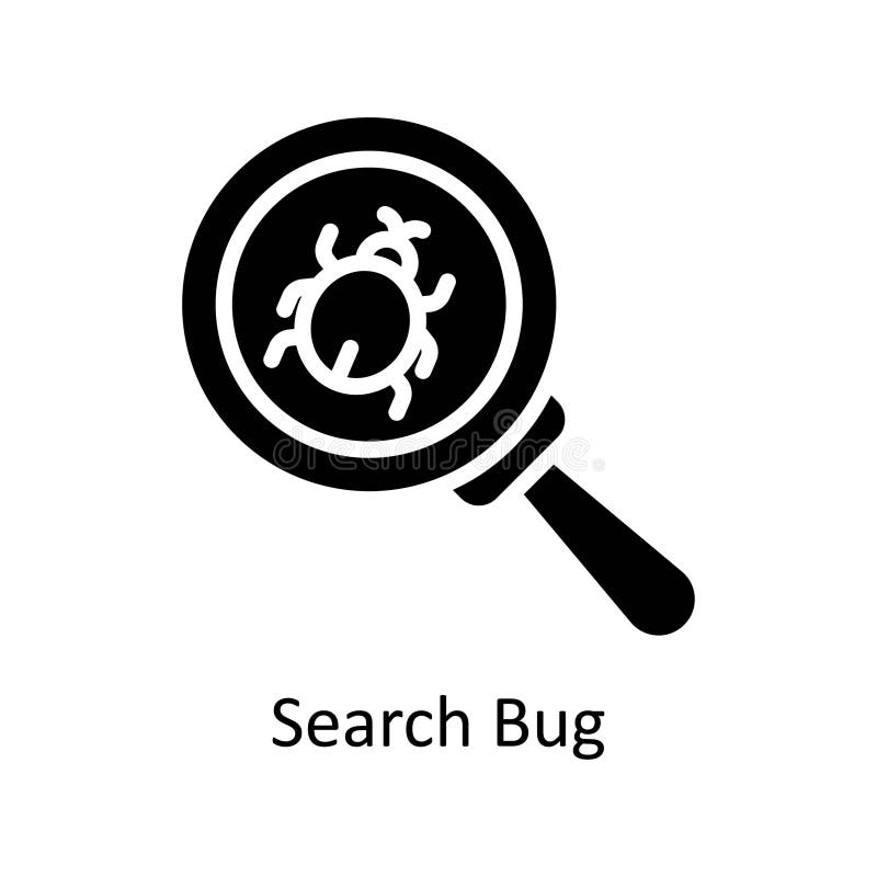 Search Bug Vector Solid Icon Style Illustration. EPS 10 File Stock ...