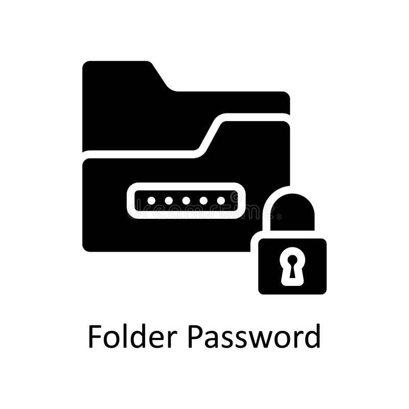 Folder Password Vector Solid Icon Style Illustration. EPS 10 File Stock ...