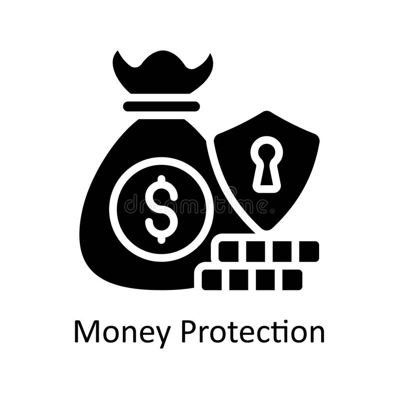 Money Protection Vector Solid Icon Style Illustration. EPS 10 File ...
