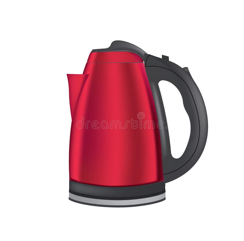 Kitchen Kettle Stainless Steel Stock Vector - Illustration of beverage ...