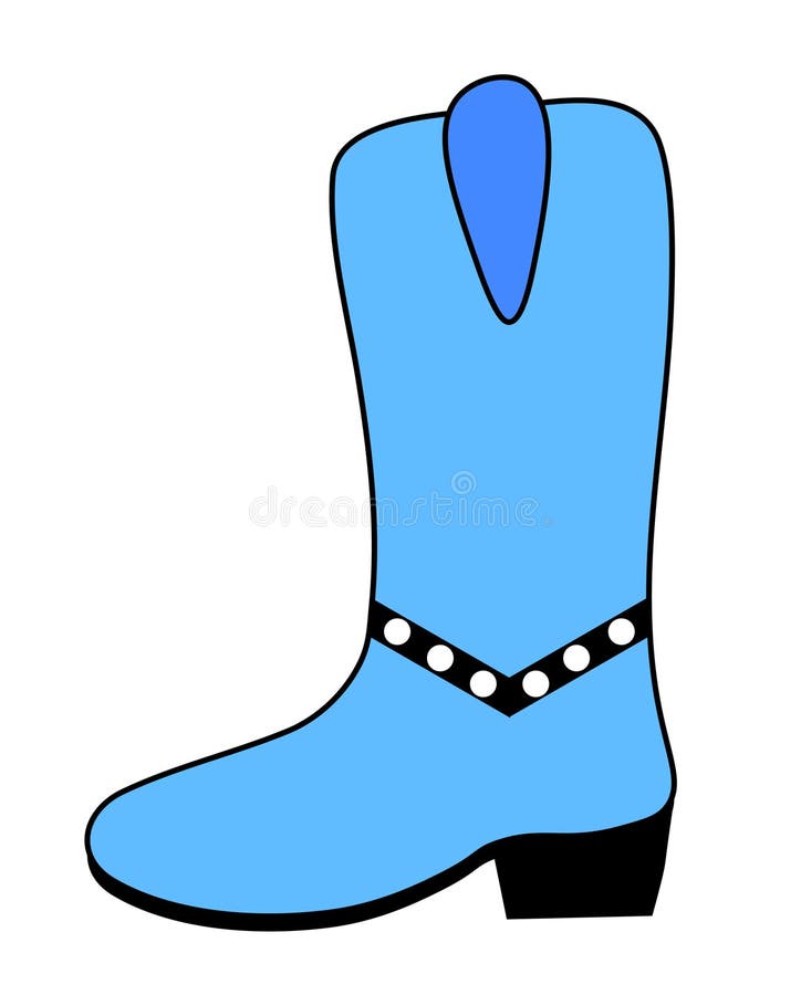 Trendy Retro Blue Cowgirl Boot. Wild West Cowboy Vintage Shoe. Icon ...