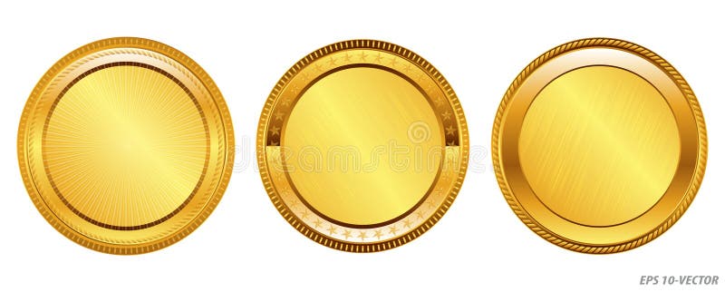 Set of Realistic Gold Coin. Easy To Modify. Stock Photo - Image of ...
