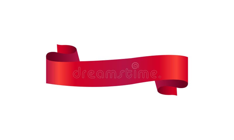 Red Ribbon on White Background. Vector Illustration for Your Graphic ...