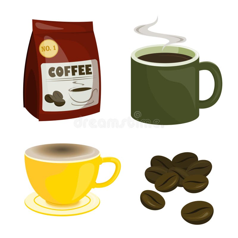 Coffee Product Set Illustration Vector Stock Illustration ...