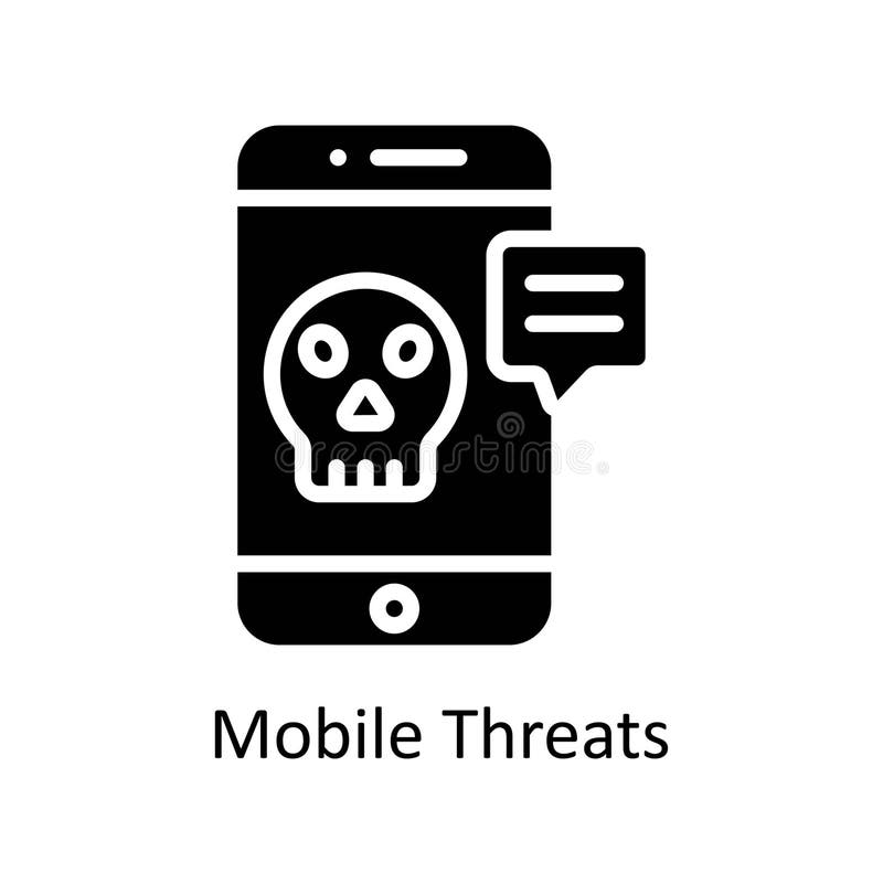 Mobile Threats Vector Solid Icon Style Illustration. EPS 10 File Stock Vector - Illustration of ...