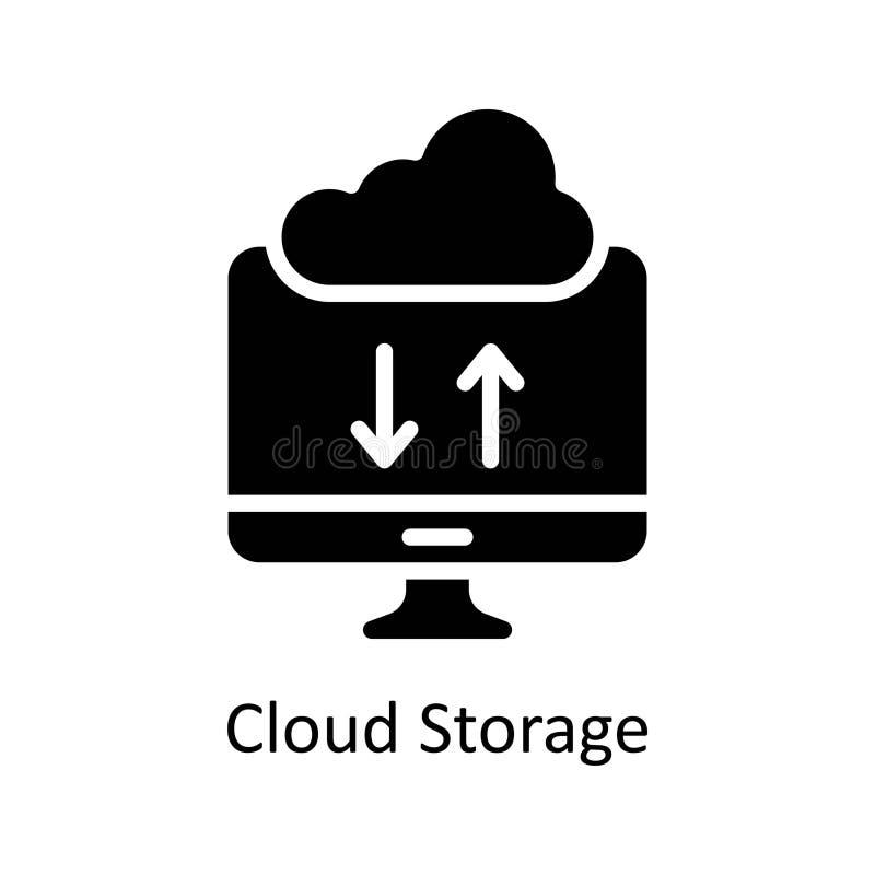 Cloud Storage Vector Solid Icon Style Illustration. EPS 10 File Stock Vector - Illustration of ...