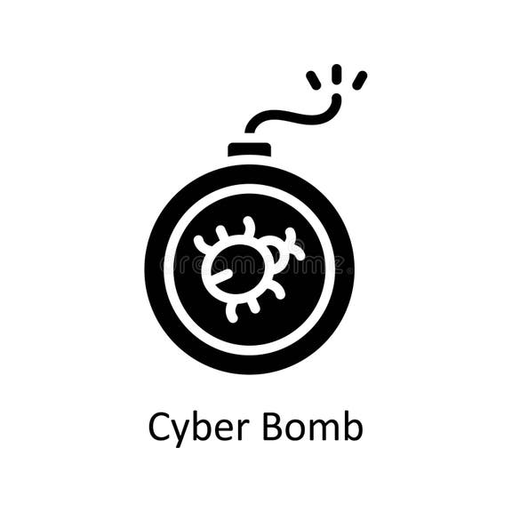 Cyber Bomb Vector Solid Icon Style Illustration. EPS 10 File Stock ...