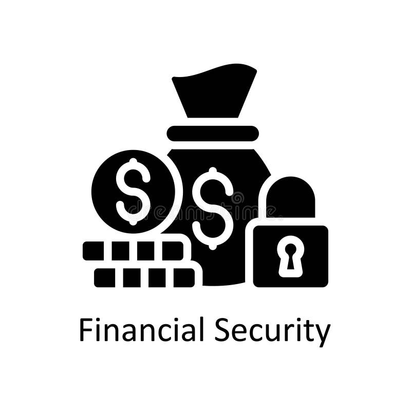 Financial Security Vector Solid Icon Style Illustration. EPS 10 File ...
