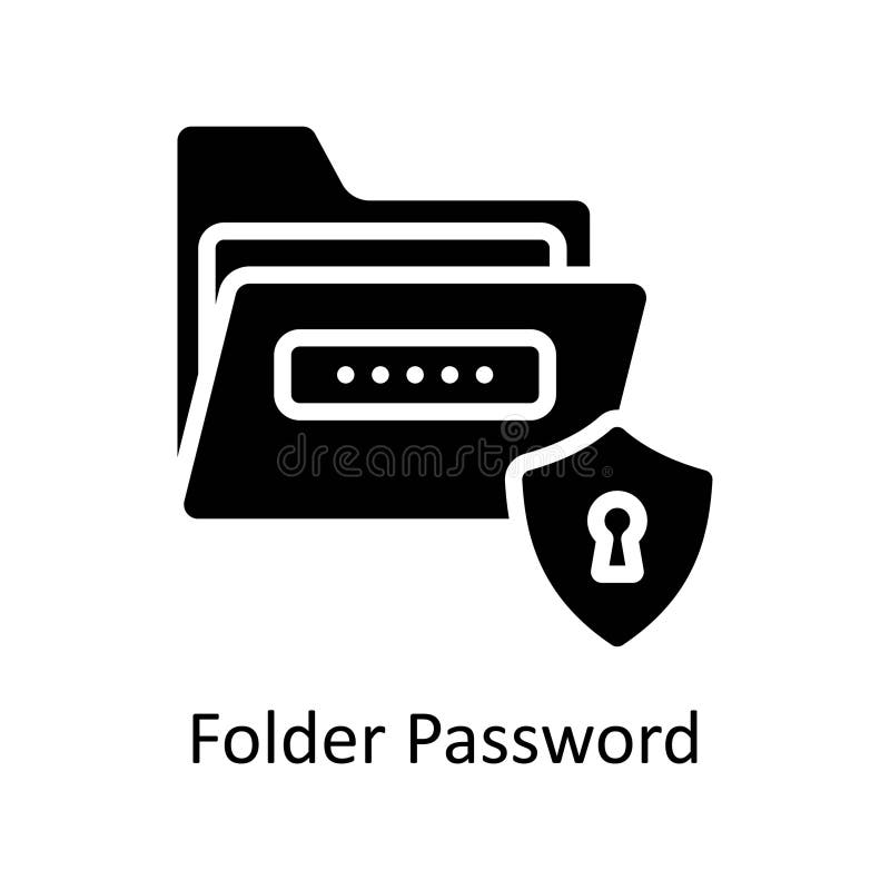 Folder Password Vector Solid Icon Style Illustration. EPS 10 File Stock ...