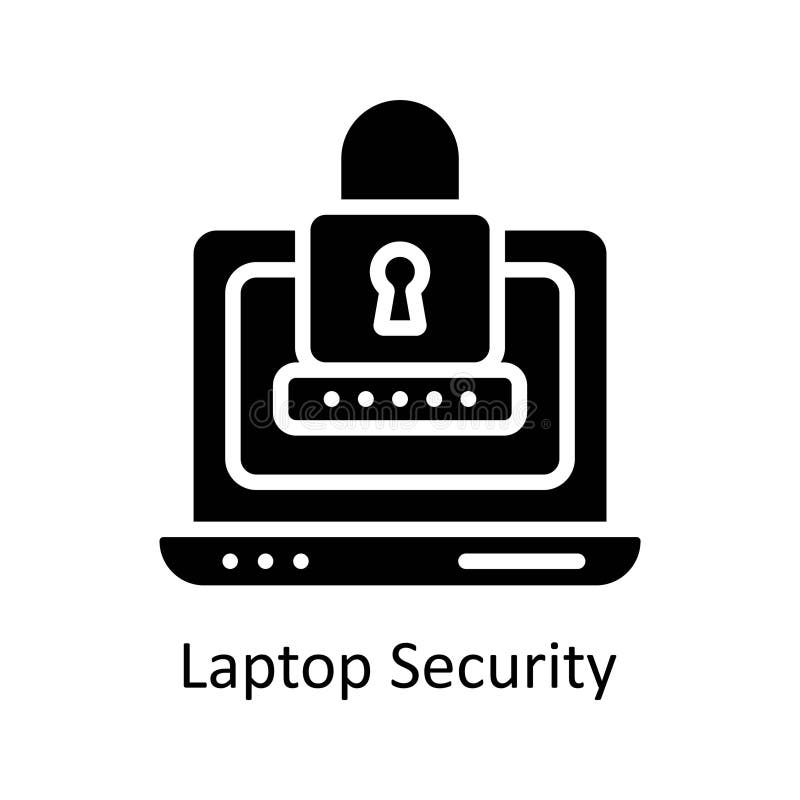 Laptop Security Vector Solid Icon Style Illustration. EPS 10 File Stock ...