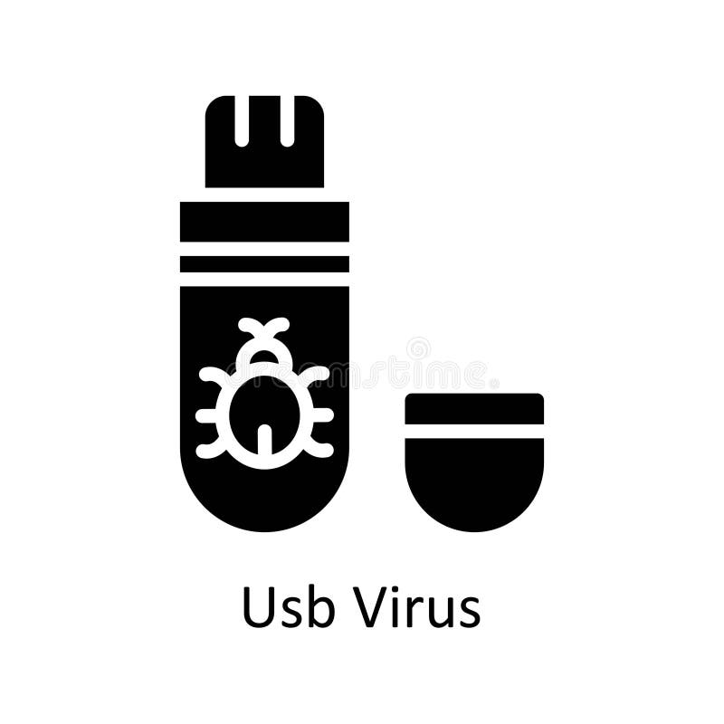 Usb Virus Vector Solid Icon Style Illustration. EPS 10 File Stock ...