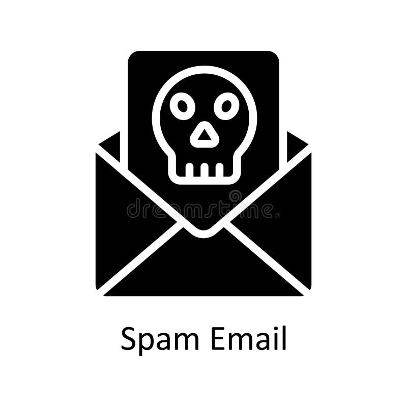 Spam Email Vector Solid Icon Style Illustration. EPS 10 File Stock ...