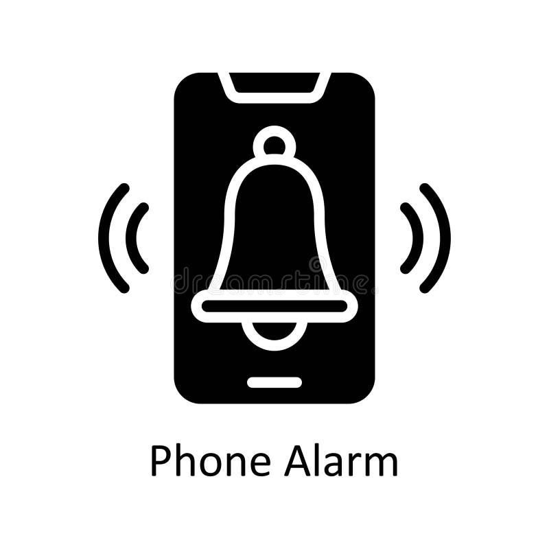 Phone Alarm Vector Solid Icon Style Illustration. EPS 10 File Stock ...