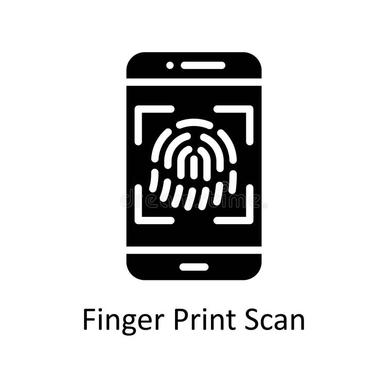 Finger Print Scan Vector Solid Icon Style Illustration. EPS 10 File ...