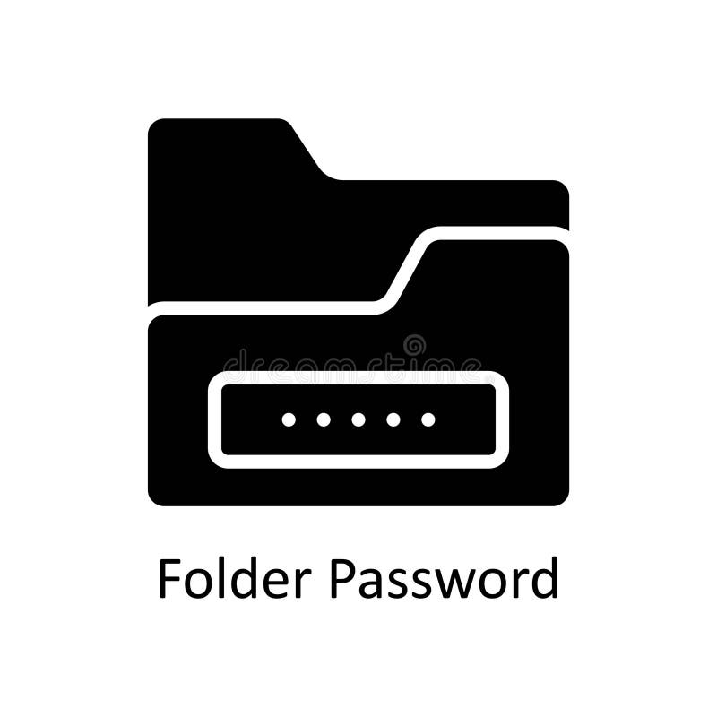 Folder Password Vector Solid Icon Style Illustration. EPS 10 File Stock ...