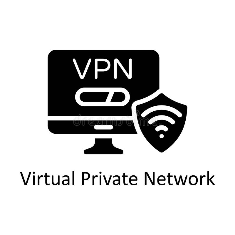 Virtual Private Network Vector Solid Icon Style Illustration. EPS 10 ...