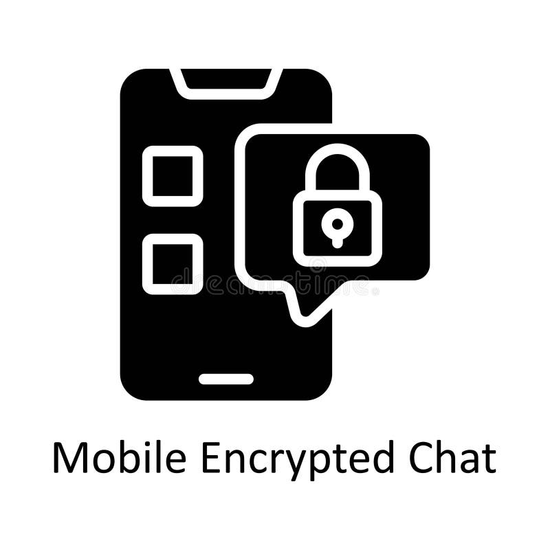 Mobile Encrypted Chat Vector Solid Icon Style Illustration. EPS 10 File ...