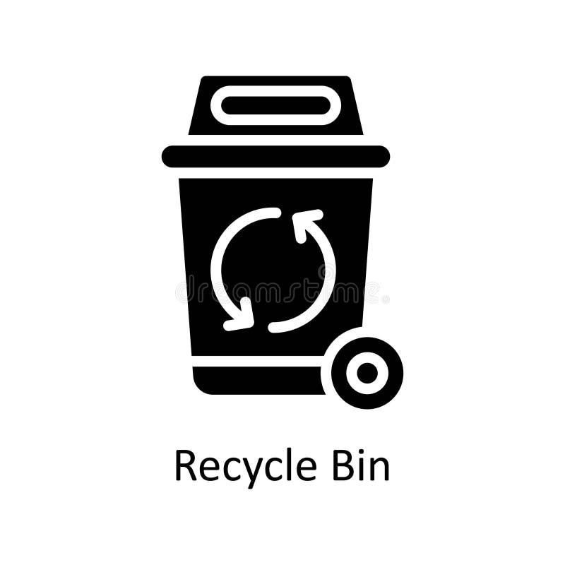 Recycle Bin Vector Solid Icon Style Illustration. EPS 10 File Stock Vector - Illustration of ...
