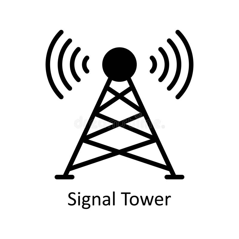 Signal Tower Vector Solid Icon Style Illustration. EPS 10 File Stock ...