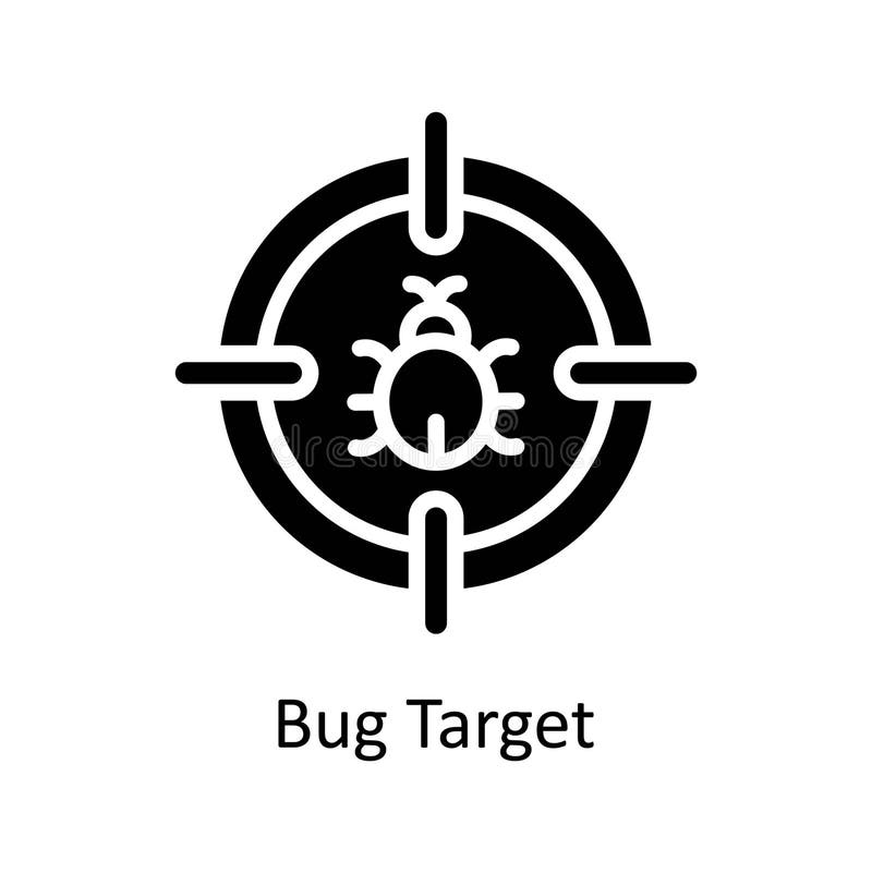 Bug Target Vector Solid Icon Style Illustration. EPS 10 File Stock ...