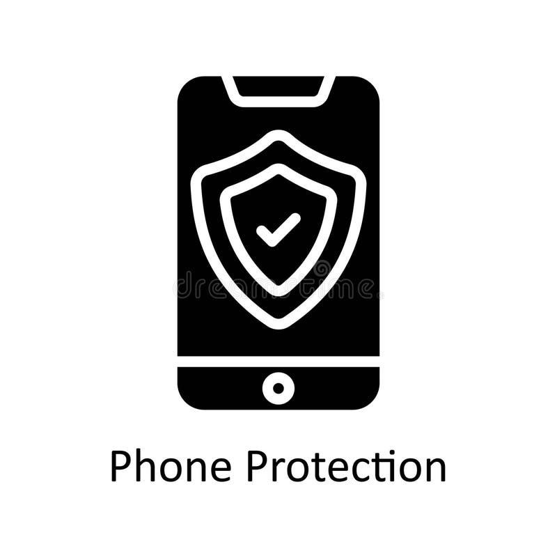 Phone Protection Vector Solid Icon Style Illustration. EPS 10 File ...