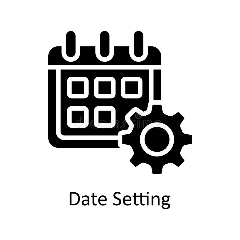 Date Setting Vector Solid Icon Style Illustration. EPS 10 File Stock ...