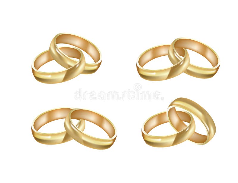 Two golden rings joined stock vector. Illustration of connection ...