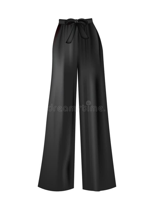 Black Wide Pants, Front View Stock Vector - Illustration of cloth ...