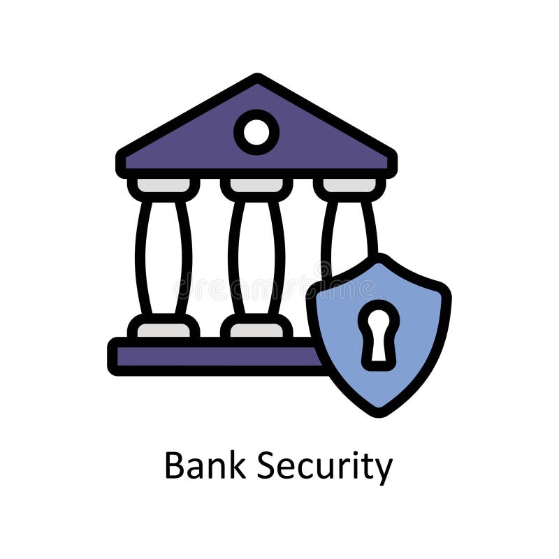Bank Security Vector Filled Outline Icon Style Illustration. EPS 10 ...