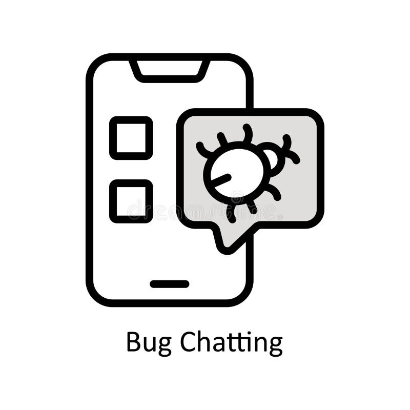 Bug Chatting Vector Filled Outline Icon Style Illustration. EPS 10 File ...