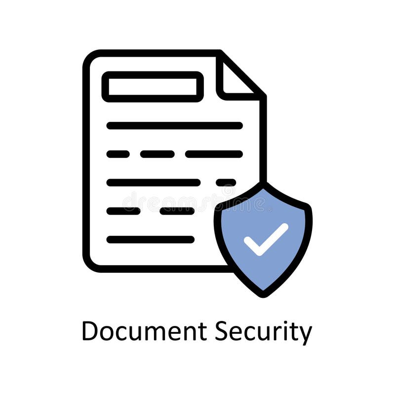 Document Security Vector Filled Outline Icon Style Illustration. EPS 10 ...