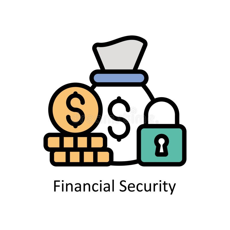 Financial Security Vector Filled Outline Icon Style Illustration. EPS ...