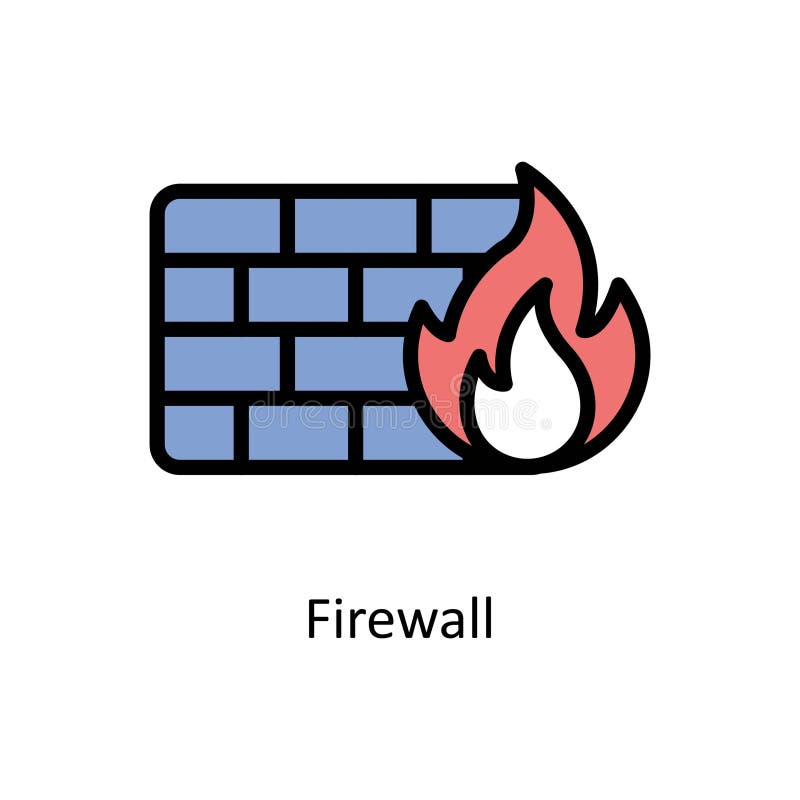 Firewall Vector Filled Outline Icon Style Illustration. EPS 10 File ...